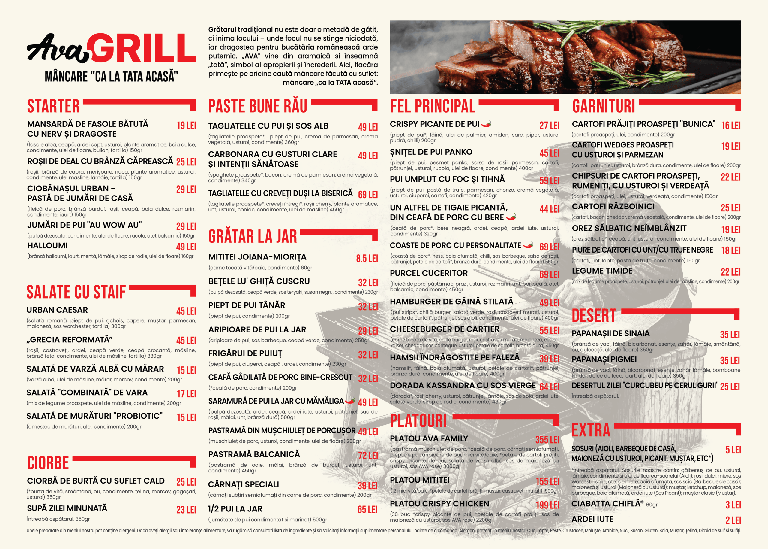 Meniu AVA Grill – AVA Grill